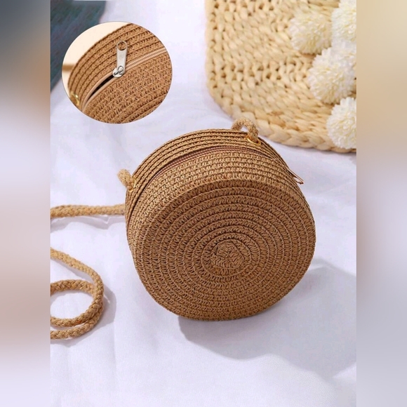 Bags | Round Straw Bag | Poshmark
